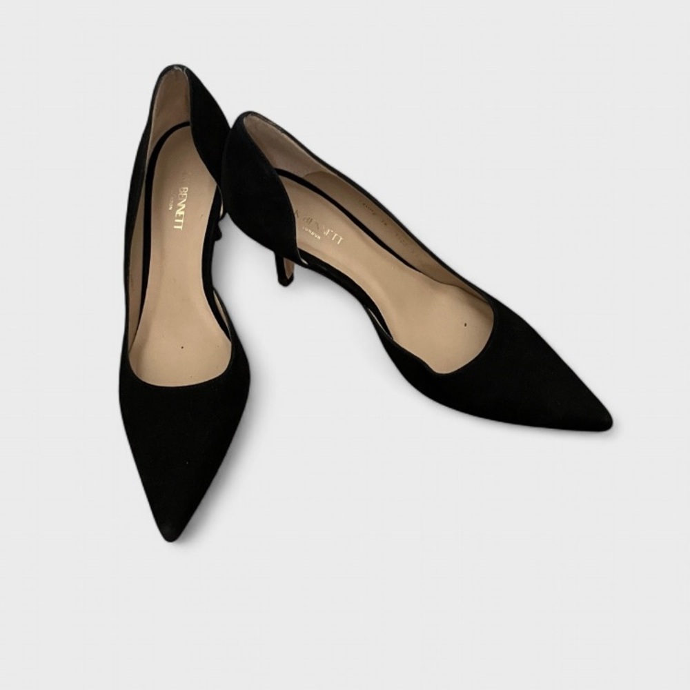 Lk Bennett Classic Floret Black Suede Pointed Toe Cou… - Gem
